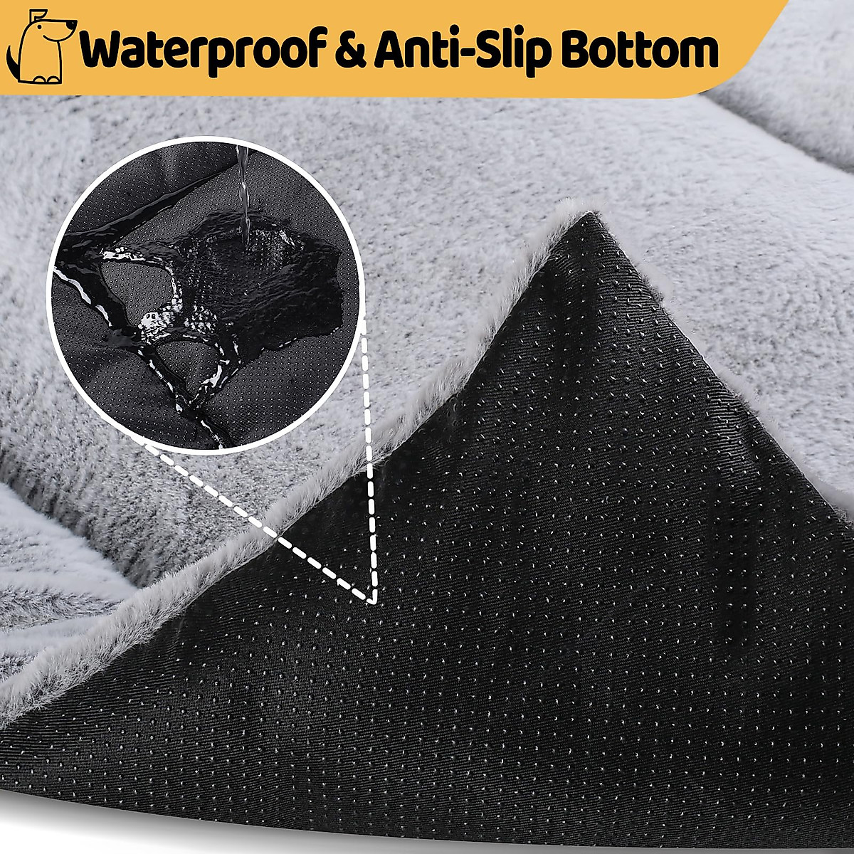 ZENGAOOU Dog Bed, Dog Crate Mat Washable, Ultra Soft & Anti-Slip XL Dog Bed Fit Dog Crates & Kennels, Suitable for Dogs Up to 90 lbs, 42" x 28", Grey