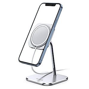 Lamicall Phone Stand for MagSafe Charger - Adjustable Aluminum Charging Holder Dock Cradle for Desk 360° Rotation, Compatible with Apple iPhone 14 Plus 13 12 Mini, Pro, Pro Max[MagSafe Not Included]