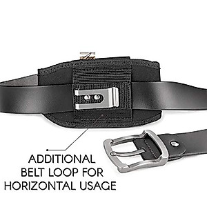 Agoz iPhone 12 Mini Holster, Rugged Cell Phone Holder Belt Clip Case Pouch for Apple iPhone 12 Mini (Fits with Otterbox/Lifeproof/Battery Cover) (Black)