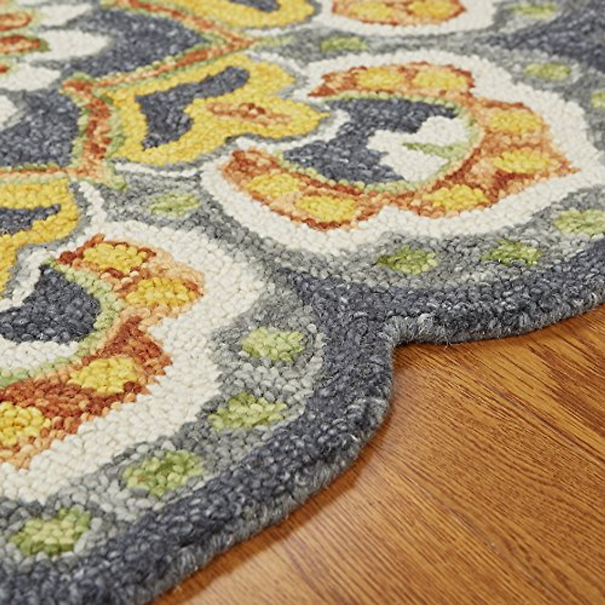 LR Home Dazzle Area Rug, 6' Round, Gray