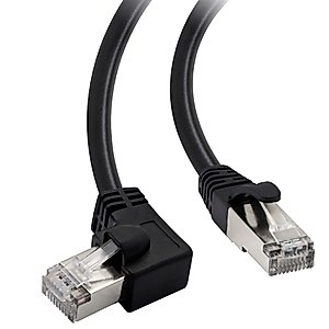 Cat5 Ethernet Cable,RJ45 Male to Male 90 Degree Internet Network LAN Cable Patch Cord for PC, Router, Modem, Printer, Xbox, PS4-1.5FT (Angle Right)