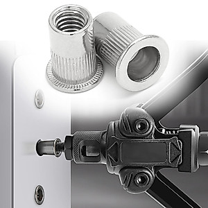 Qjaiune 50PCS 5/16"-18 Stainless Steel Threaded Insert Rivet Nut, 5/16-18UNC Rivnuts Flat Head Rivets, Knurled Nutsert Screws Blind Nut