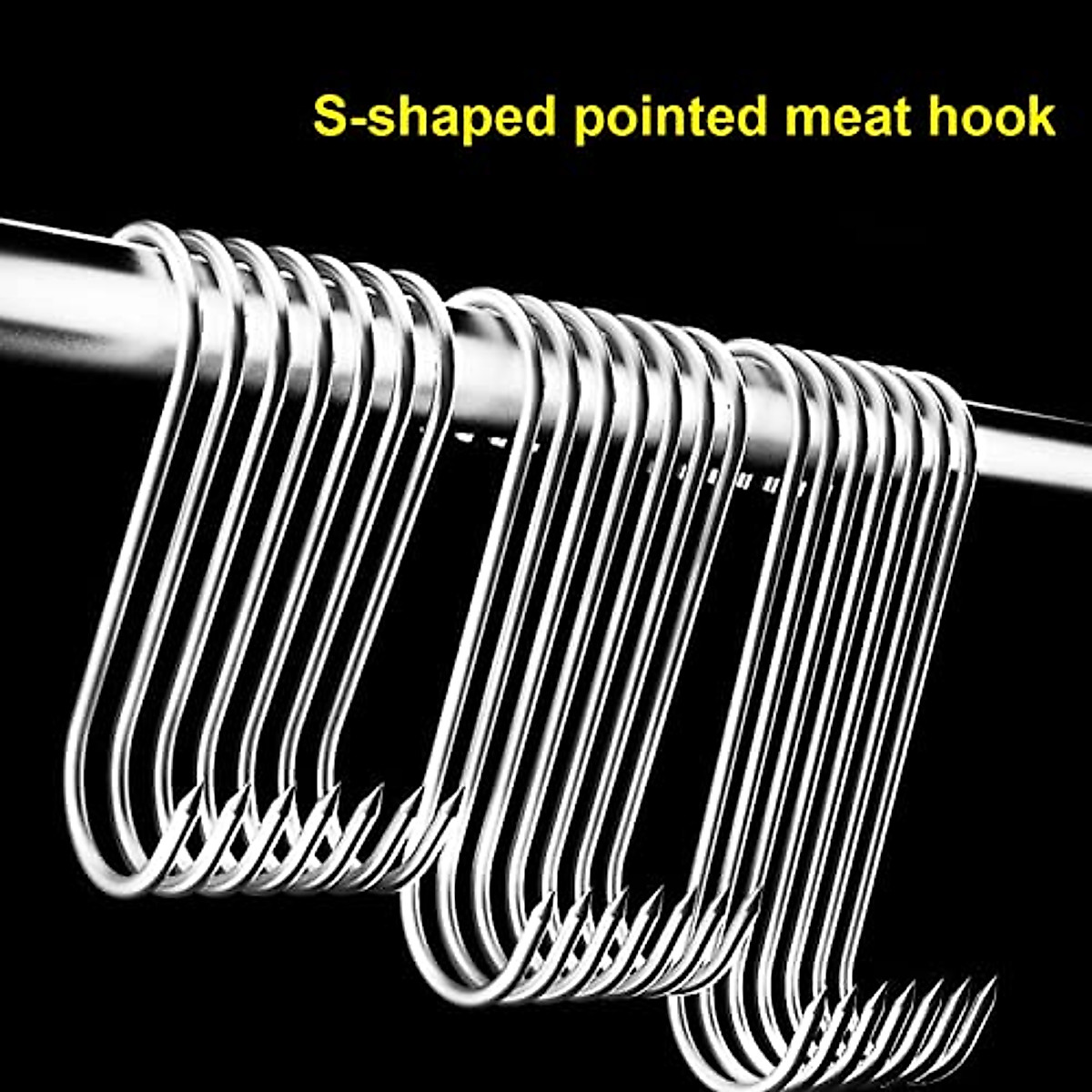 Meat Hooks,Premium Stainless Steel Butcher Hook Smoking Hooks, Meat Processing for Hanging, Butchering, Smoking, BBQ, Grilling, and Hanging Drying Tool (5.9IN)