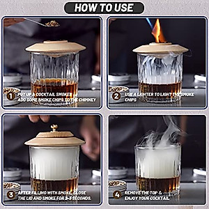 AJIJING Cocktail Smoker Kit with 4 Flavour Wood Chips-Old Fashioned Smoker Kit for Drinks, Whiskey, Bourbon, Drink Smoker Infuser Kit, Best Gift for Husband, Father, and Whiskey Lovers