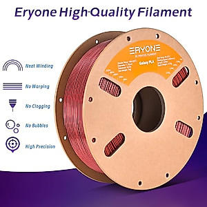 ERYONE Sparkly Glitter Shining PLA Filament for 3D Printer, 1.75mm +/-0.03mm, 1kg(2.2LBS)/Spool, Red