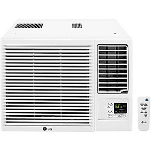 LG 18,000 BTU Window Air Conditioner with Supplemental Heat, Cools 1,000 Sq.Ft. (25' x 40' Room Size), Electronic Controls with Remote, 2 Cooling, Heating & Fan Speeds, Slide In-Out Chassis, 230/208V