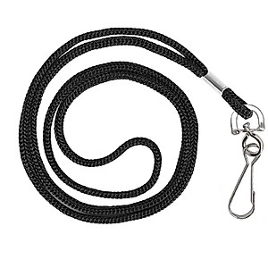 HOSL Black Lanyards 100 Pack Black Badge Lanyards Office Lanyard ID Card Lanyards Business Card Lanyards Students Lanyards Employee Lanyards Key Lanyards (Black)