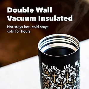 MiiR, Flip Traveler, Double-Wall Vacuum Insulated with Leakproof Lid, BPA-Free Stainless Steel Construction, Black, 12 Fluid Ounces