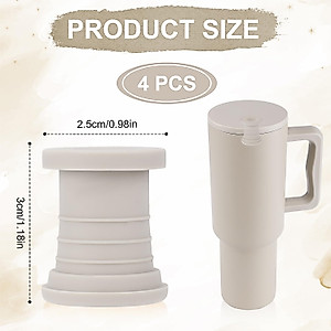 4pcs Replacement Stopper Compatible with Simple Modern Kids 40 oz 30 oz Tumblers with Handle, Silicone Water Bottle Top Accessories Cup Lid Seal Gaskets Travel Mug Replacement Parts (Gray)