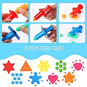 Oun Nana Playdough Tools, Playdough Accessories with Dough Extruders, Dough Scissors, Playdough Rollers and Cutters, 16 PCS Plastic Play Dough Tools Set for Kids(Random Color)