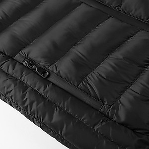 COMIOR Kids Heated Jacket with Hood, Boys Girls Winter Hooded Coats Waterproof Windproof Heated Vest, USB Charging Electric Body Warmer Down Jacket for Outdoor Cycling Hiking 4-15Years