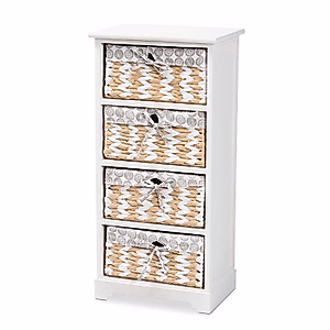 Baxton Studio Rianne Modern Transitional White Finished Wood 4-Basket Storage Unit