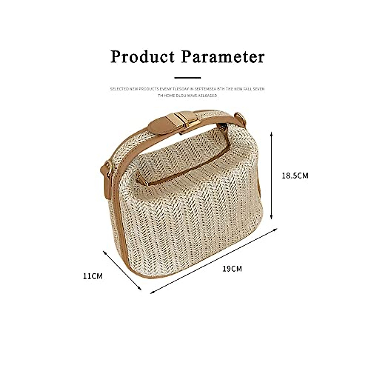 KITOLTER Straw Shoulder Bag Clutch Crossbody Bag Casual Beach Handmade Bag Handbag for Women (Straw)