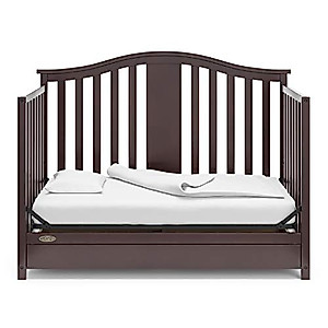 Graco Solano 5-in-1 Convertible Crib with Drawer (Espresso) – GREENGUARD Gold Certified, Crib with Drawer Combo, Includes Full-Size Nursery Storage Drawer, Converts to Toddler Bed and Full-Size Bed