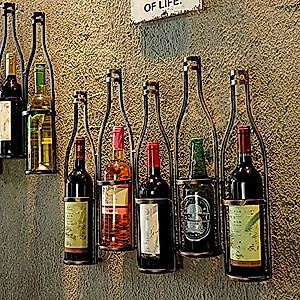 Gdrasuya10 Wall Mounted Wine Rack, Bottle Bronze Iron Holder Industrial Wine Storage Rack Durable Wine Hanging Display Stand for Home, Wine Cellar,Bar