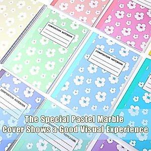 80 Packs Composition Notebook Bulk Wide Ruled Aesthetic Notebook Cute Composition Notebooks 60 Pages Colored A5 Journals For Teen Girls Students School Supplies