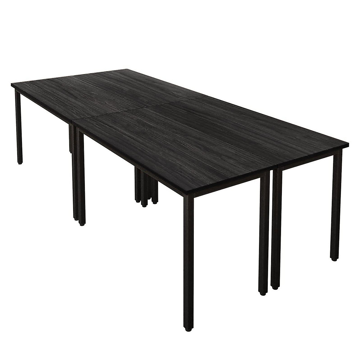 Bonzy Home Conference Tables 8ft Office Computer Desk for Meeting Room Study Writing Printer Podcast Table Save Space Design for 10 People Modern Black 4PCS (94.4"x47.2"x29.5", Black)