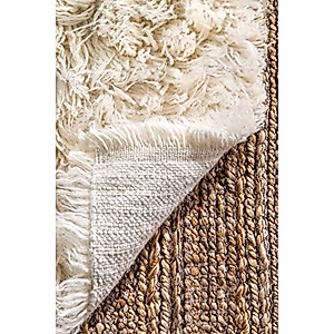 nuLOOM Elena Greek Flokati Shag Area Rug, 5' x 7', Natural
