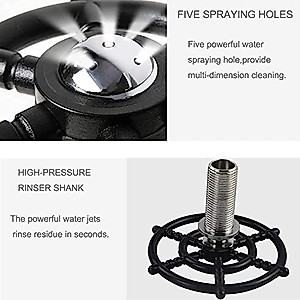 EME Cup Rinser for Sink, Stainless Steel, Bottle Cleaner Sink Attachment, Kitchen Sink Glass Rinser, Cup Washer, Automatic Glass Washer Rinser Tool, Black Glass Sink Kitchen, 5.1x5.4x3 (BM-JC01)