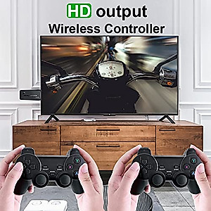 64G Plug and Play Game Console, 64-bit Retro Wireless Video Game Consoles 4K HD Mini TV Game Stick Built-In 10000 Classic Games Support PS1 GB GBA GBC MD CPS FC SFC ATARI Etc 9 Simulators