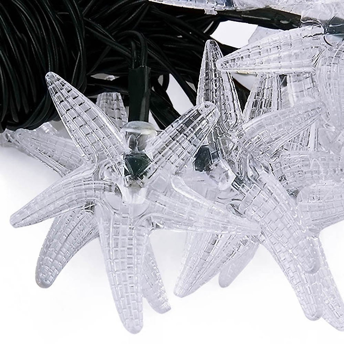 30 LED Solar String Lights , Waterproof Fairy Starfish Shaped Indoor & Outdoor Decorative Christmas Lighting Used for Party Wedding Home Garden New Year Decorations by elecfan - Warm White