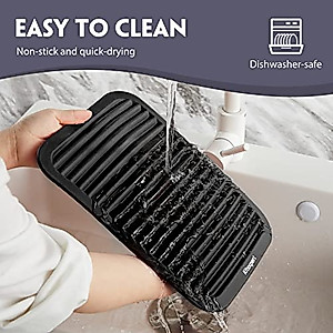 Silicone Trivets for Hot Dishes & Hot Pots and Pans -KITEXPERT Thick Hot Pads for Kitchen - Versatile Pot Holders & Heat Resistant Mats for Countertop - 2 Pack (Black)