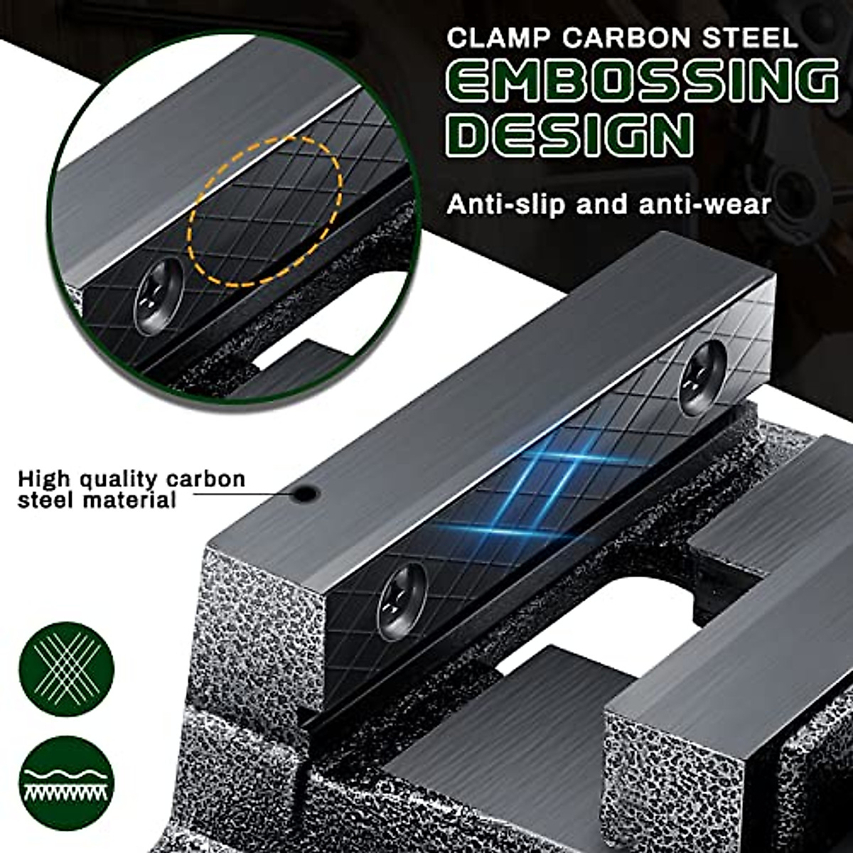 Tools Drill Press Vise Metal Press Vice Workbench Drill Vise Clamp with 2 Pieces Magnetic Pads Multi Grooved Pads Set for Daily Working Supply(3 Inch)