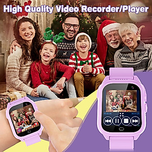 Smart Watch for Kids Boys Girls Learning Toys with 26 Games Camera Voice Music Video Player Recorder Pedometer Flashlight Alarm Clock Calendar IP67 Waterproof,4-12 Years Birthday