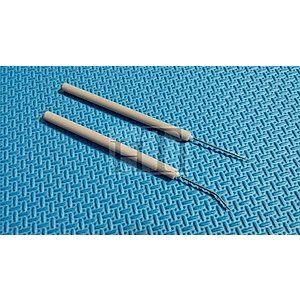2 DISSECTING DISSECTION TEASING NEEDLE STRAIGHT + BENT CURVED WITH PLASTIC HANDLE (HTI BRAND)