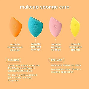 Real Techniques Makeup Brush Set with 2 Makeup Sponge Blenders, For Eyeshadow, Foundation, Blush, and Concealer, UltraPlush Synthetic Bristles, 6 Piece Makeup Brush Set (Pack of 2)