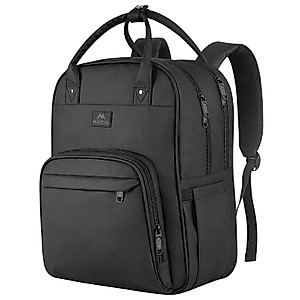 Nurse Backpack for Women, Water Resistant School Laptop Bookbag with Removable Organizer Nurse Student Gifts, Durable Medical Clinical College Computer Bag for Travel, Work, Home Visits, Black