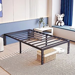 zizin Full Size Bed Frame 12 Inch Metal Platform Bed Frame No Box Spring Needed Mattress Foundation with Steel Slats Support Noise Free Heavy Duty Bed Frame with Storage Space Under Frame, Black