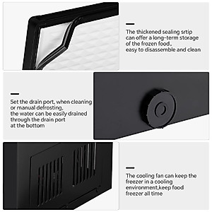 Kismile 3.5 Cubic Feet Chest Freezer with 2 Removable Baskets Free Standing Top Open Door Compact Freezer with Adjustable Temperature for Home/Kitchen/Office/Bar (3.5 Cubic Feet, Black)