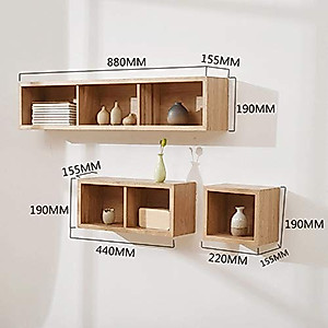 LLRYN Wooden Wall Shelf Floating Shelf for Lobby/Counter/Study/Living Room/Bathroom, Minimalist Style (Size : Single Style)