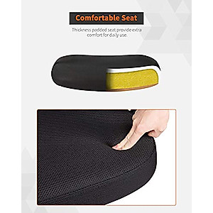 OffiClever Mid Back Mesh Computer Swivel Desk Task Ergonomic Executive with Armrests, Black