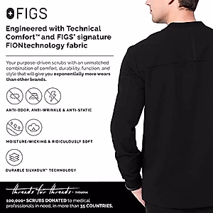 FIGS Zapote Scrub Jacket for Men — Black, M
