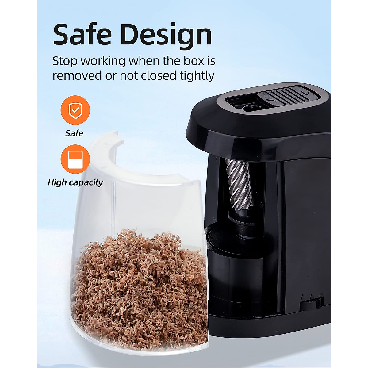 ZMOL Electric Pencil Sharpeners Battery Operated, Pencil Sharpener for Colored Pencils, Auto Stop for No.2/Colored Pencils(6-8mm),School/Classroom/Office(USB Cable Included)