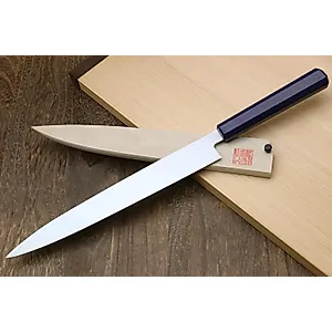 Yoshihiro Inox Stainless Steel Yanagi Sushi Sashimi Japanese Chef Knife with Saya Cover (11.8'' (300mm))