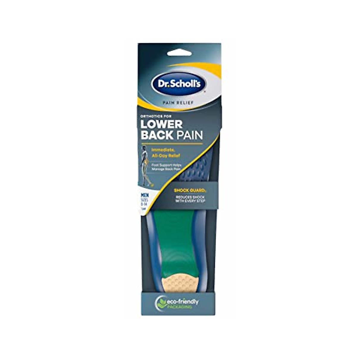 Dr. Scholl's Orthotics Lower Back Pain for Men Size (8-14) (Pack of 6)