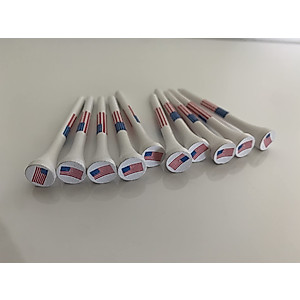 American Flag Wood Golf Tees - 2 3/4 inch 100 tees per Pack - USA Golf Tees - Red, White, and Blue - American Flag in Tee Cup - Value Pack - Custom Design - Golf Essentials -