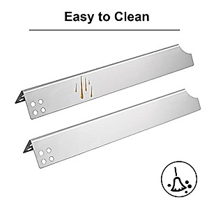 Zemibi Heat Plate for Brinkmann 810-6680-S, Stainless Steel Replacement Parts BBQ Heat Shield Tent 810-6680S, 6 Pakc Flavorizer Bars, 15 1/16" x 2 5/16"