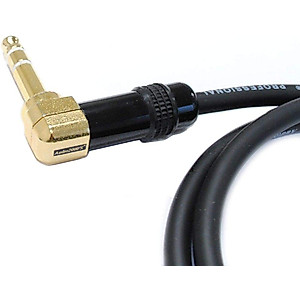 Audio2000's C26006P2 Microphone Cable (2-Pack), Copper Shield Balanced Cable, 1/4" TRS Right Angle to TRS Connector, 6 Feet Length, Gold Platted Connector, Flexible Ultra Soft Rubber Jacket