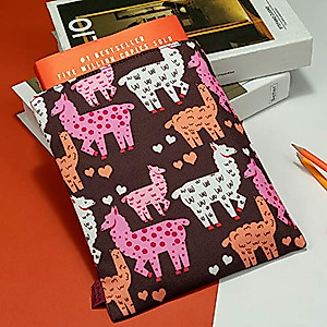 Book Sleeves Llama Gifts for Women Teen Girls Book Sleeve Book Protector Pouches Canvas 9.7 Inch x 8 Inch