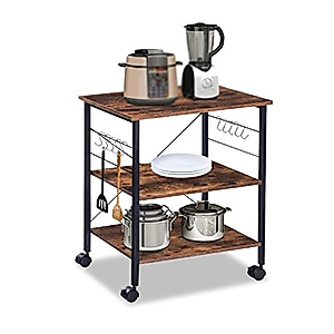 EYHLKM 3 Tier Kitchen Storage Cart Home Kitchen Multifunctional Storage Rack Cart (Color : A, Size : 60cm*54cm)