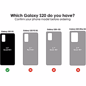 OtterBox Commuter Series Case for Samsung Galaxy S20 & S20 5G (NOT Other S20 Models) Non-Retail Packaging - Black