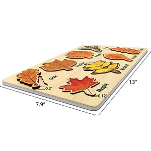 Leaf Wooden Jigsaw Puzzles Educational Learning Stem Toys Boys Girls Birthday Gift Colorful Shape