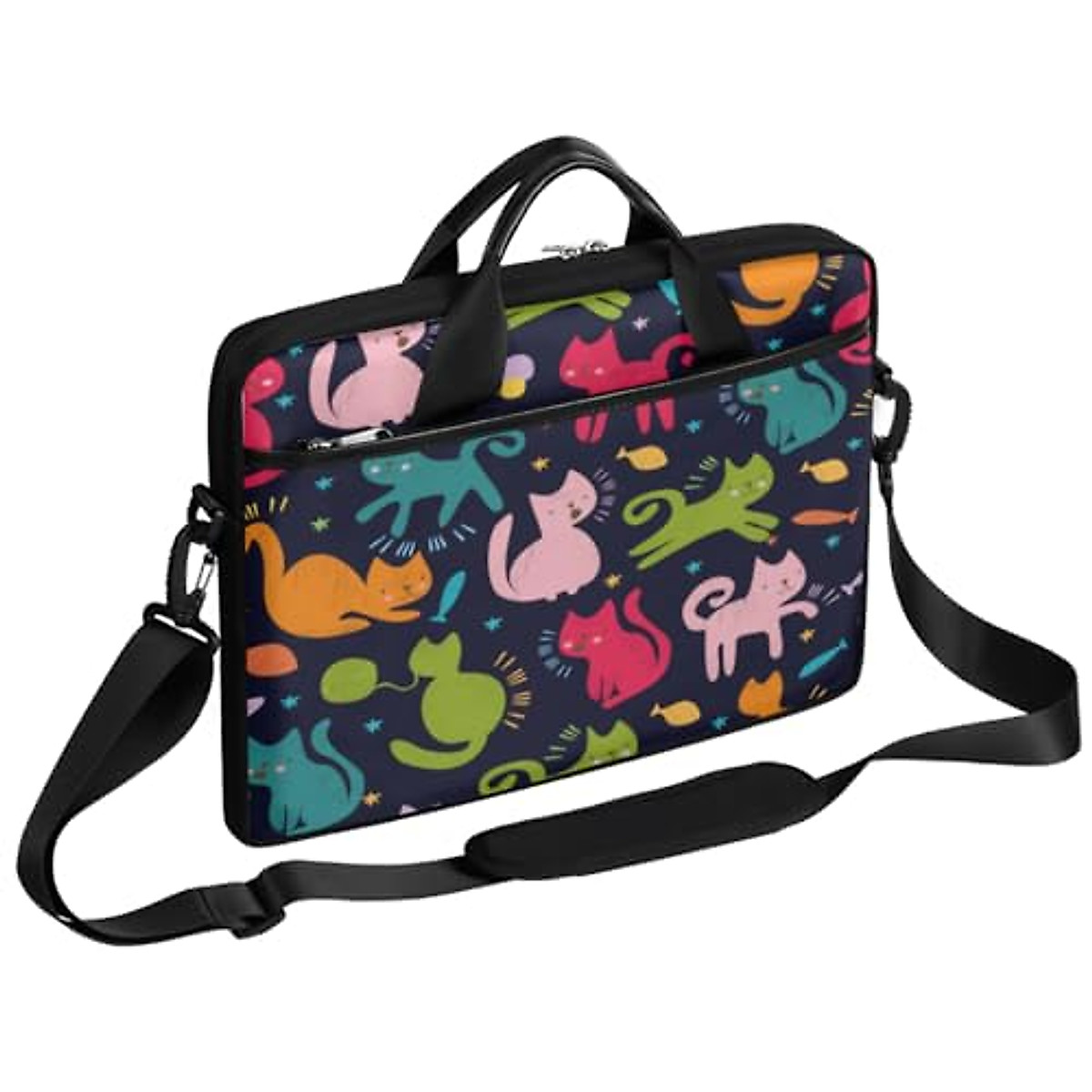 Warm Cats Laptop Computer Bag Waterproof Shoulder Messenger Bag 13-15 inch Durable Laptop Tote Bag with Shoulder Strap Handle Lightweight Crossbody Briefcase