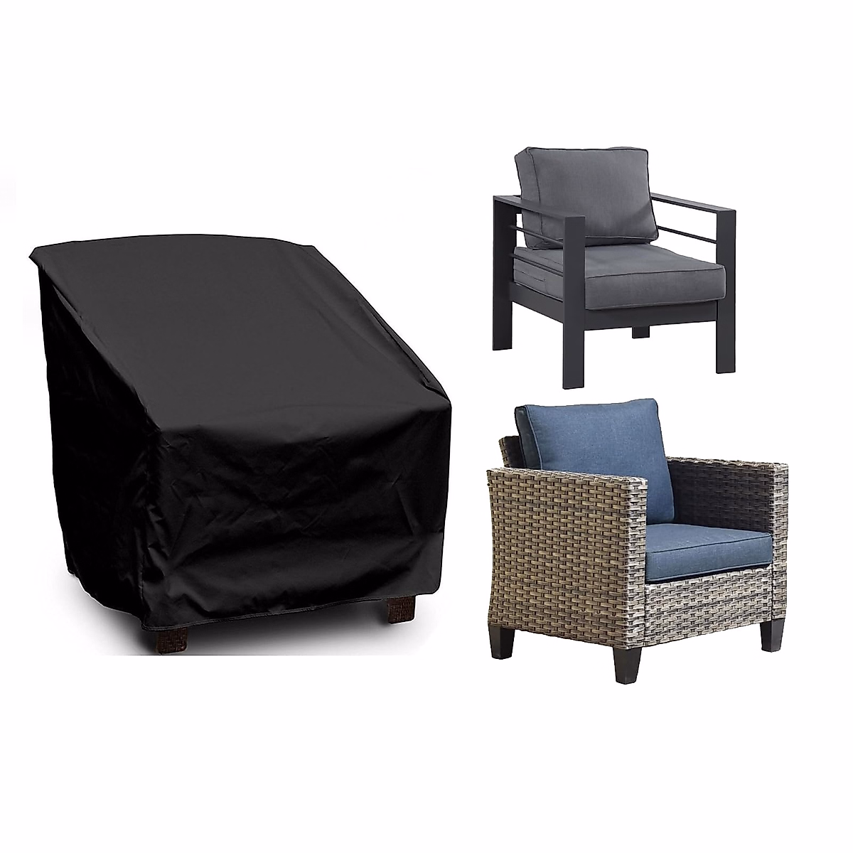 YIHAOBOX Patio Chair Covers, Outdoor Club Chair ,Lounge Deep Seat Cover, Heavy Duty Waterproof Outdoor Lawn Patio Furniture Covers ,37"W x30"D x30"H