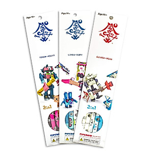 PIPEROID DIY 3D Puzzle Paper Craft Kit Value Pack 3 pcs Set (Rock Stars) - Japanese Arts and Craft Kit for Kids and Adults