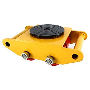 YaeTek Industrial Machinery Mover 13200 lbs 6 Tons Machinery Skate Dolly with 4 Rollers Cap 360 Degree Rotation (Yellow)